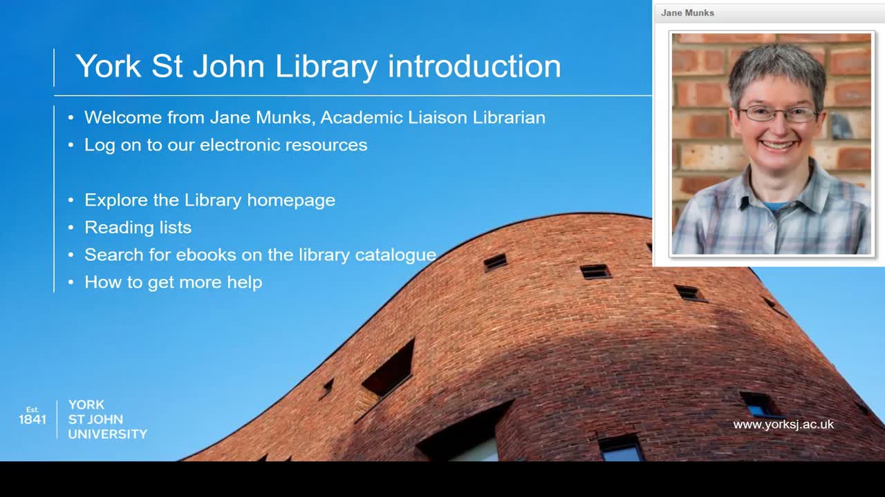 - Introduction to the York St John Library
